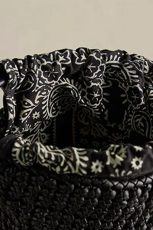 Free People Woven Bucket Bag With Drawstring Closure