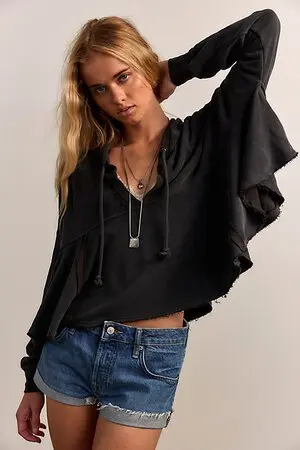 Free People Catching Waves Hoodie - Black