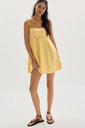 Free People Sun Chaser Mini Dress - Yellow Combo