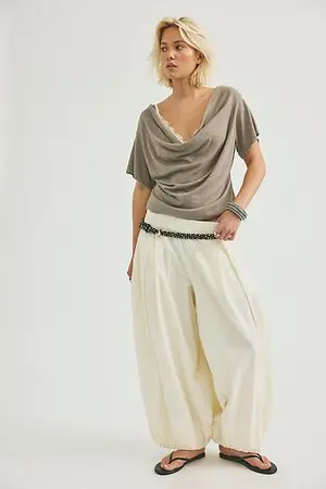 Free People We The Free Waterfall Cowl-neck Top - Fallen Rock