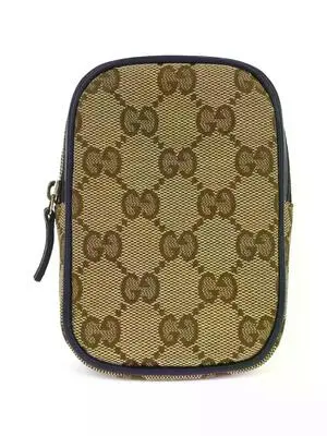 Gucci Gg Monogram Canvas Pouch - Neutrals