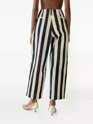 Jacquemus Cropped Striped Jeans - Blue