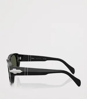 Persol Acetate Irregular Sunglasses - Black