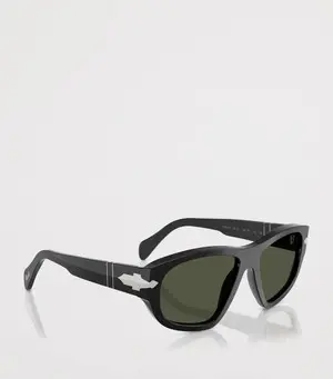 Persol Acetate Irregular Sunglasses - Black