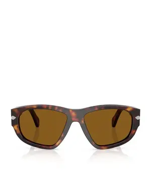 Persol Acetate Irregular Frame Sunglasses - Brown