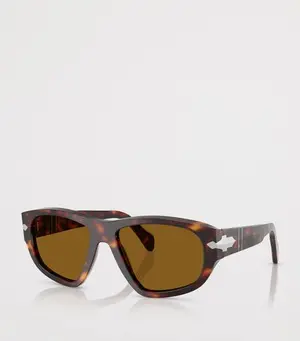 Persol Acetate Irregular Frame Sunglasses - Brown