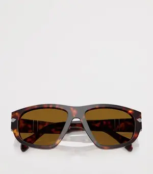 Persol Acetate Irregular Frame Sunglasses - Brown