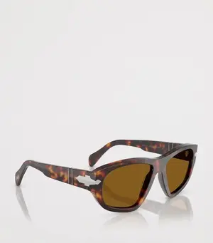 Persol Acetate Irregular Frame Sunglasses - Brown