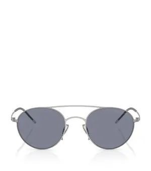Giorgio Armani Metal Round Frame Sunglasses - Grey