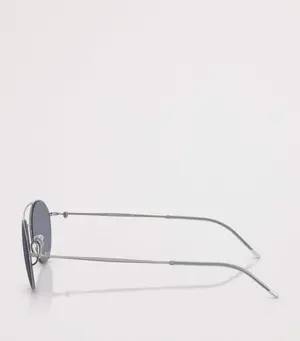 Giorgio Armani Metal Round Frame Sunglasses - Grey