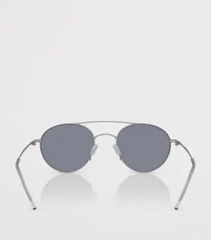 Giorgio Armani Metal Round Frame Sunglasses - Grey