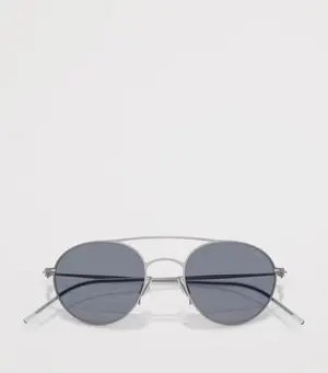 Giorgio Armani Metal Round Frame Sunglasses - Grey