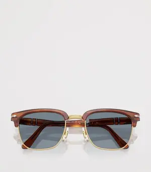 Persol Acetate Square Frame Sunglasses - Brown