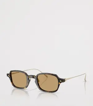 Giorgio Armani Tortoiseshell Rectangle Sunglasses - Brown