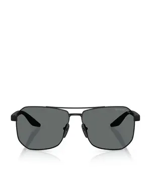 Prada Metal Geometric Sunglasses - Black