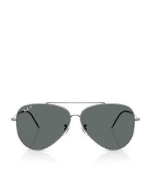 Ray-ban Metal Aviator Reverse Sunglasses - Grey