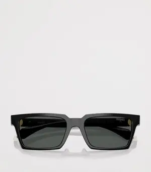 Versace Acetate Rectangular Frame Sunglasses With Medusa Detail