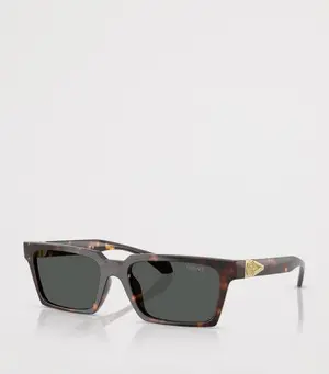Versace Rectangular Tortoiseshell Sunglasses With Medusa Detail