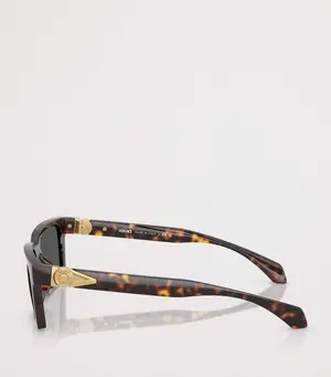 Versace Rectangular Tortoiseshell Sunglasses With Medusa Detail