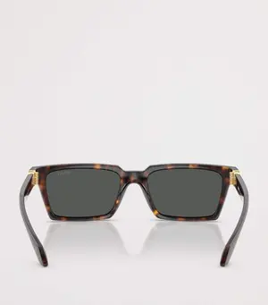 Versace Rectangular Tortoiseshell Sunglasses With Medusa Detail