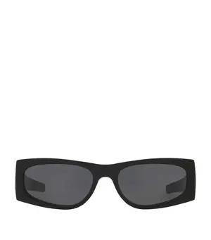 Saint Laurent Acetate Rectangle Sunglasses - Black