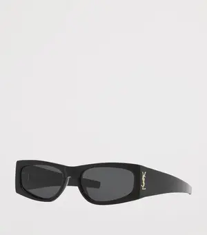 Saint Laurent Acetate Rectangle Sunglasses - Black