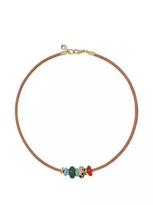 ROXANNE ASSOULIN Leather Slider Necklace - Brown