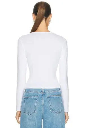 Donni. Baby Rib Criss Cross Long Sleeve Tee