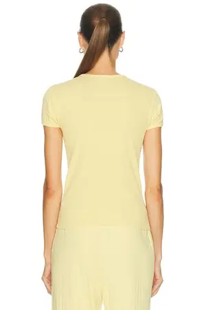 Donni. The Pointelle Baby Tee - Butter