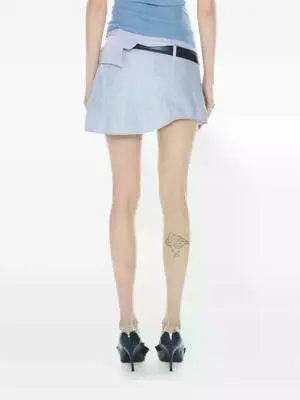 AUGUST BARRON Checked Ruffled Mini Skirt