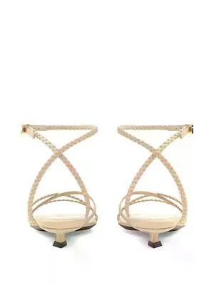 SERGIO ROSSI Braided Ankle Strap Sandals