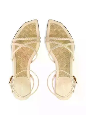 SERGIO ROSSI Braided Ankle Strap Sandals
