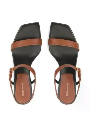 SERGIO ROSSI Buckle Fastening Ankle Strap Sandals - Brown