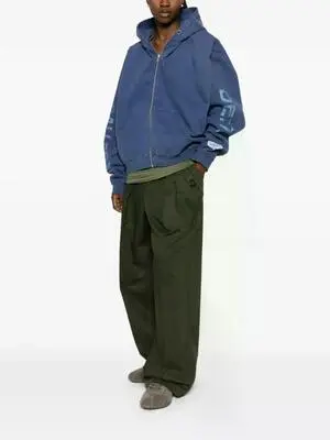 GALLERY DEPT. Logo Print Zip-fastening Hoodie