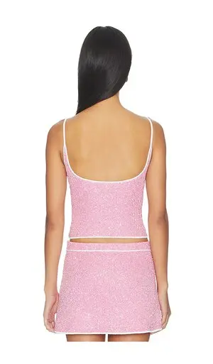 Retrofete Orphee Embellished Knit Top - Pink
