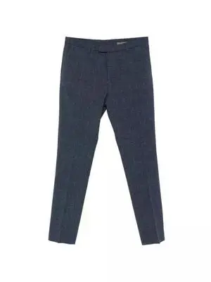 John Varvatos Check Pattern Textured Trousers