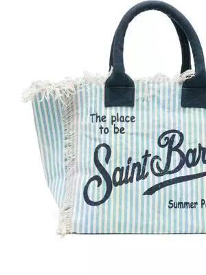 MC2 SAINT BARTH Striped Frayed Beach Bag