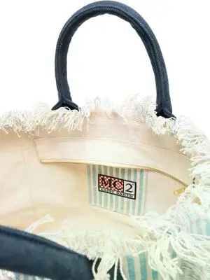 MC2 SAINT BARTH Striped Frayed Beach Bag