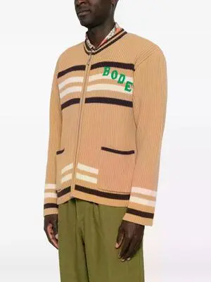 BODE Timber Stripe Zip-up Cardigan