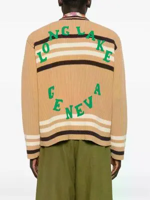 BODE Timber Stripe Zip-up Cardigan