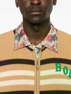 BODE Timber Stripe Zip-up Cardigan