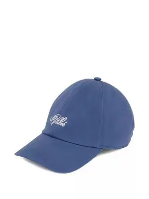 Chloé Cotton Baseball Cap With Logo Embroidery And Charm Detail - Blue