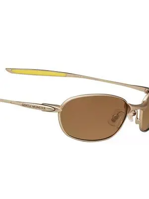 GENTLE MONSTER Oval Frame Sunglasses - Gold