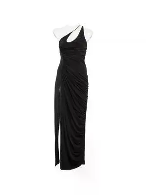 TWENTY FOURHAITCH Arutas Ruched Side-slit Maxi Dress - Black