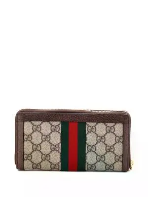Gucci Ophidia Zip Around Wallet Gg Coated Canvas Small Wallets