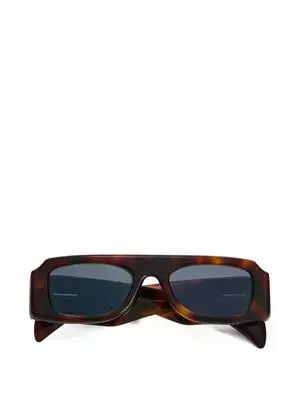 JIL SANDER Sculptural Tortoiseshell Effect Rectangle Sunglasses - Brown