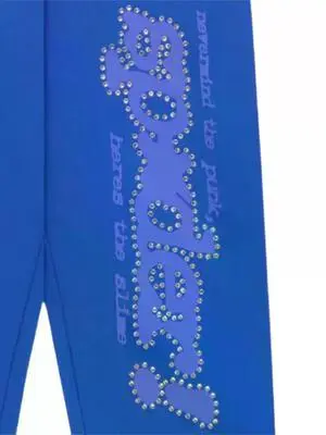 SP5DER Punk V2 Rhinestone Track Pants - Blue
