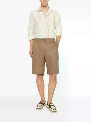 Eleventy Striped Linen Shirt - Neutrals
