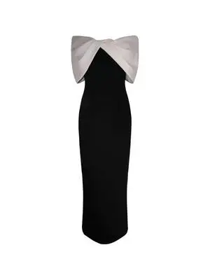 Pamella Roland Mikado Neckline Maxi Dress - Black