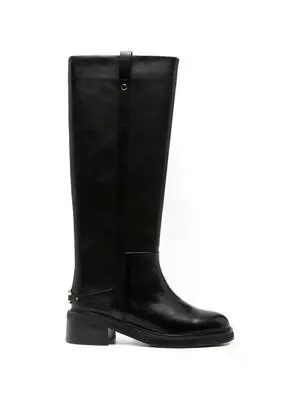 ADRIANNA FERETTI Knee-high Boots With Gold-tone Logo Plaque